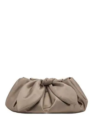 Oscar De La Renta Mini Satin Bow Clutch - Beige