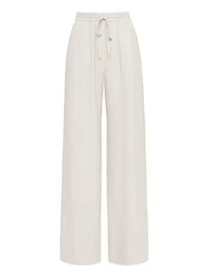 Oscar De La Renta Silk Georgette Drawstring Pant - One-color