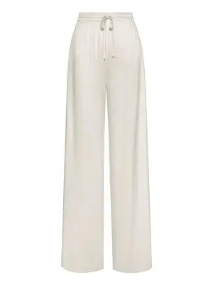 Oscar De La Renta Silk Georgette Drawstring Pant White