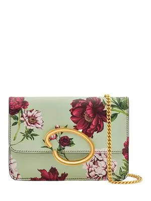 Oscar De La Renta Peony Printed Saffiano Leather Pochette - Multi