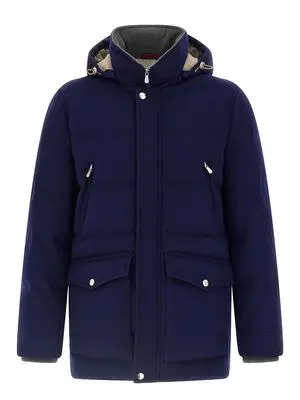 Brunello Cucinelli Flannel Down Jacket - Blue