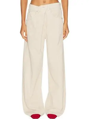 AGOLDE Vana Fold Wide Leg Jeans - Rice Grass
