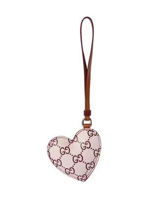 Gucci Heart-shaped Bag Charm Leather - Pink