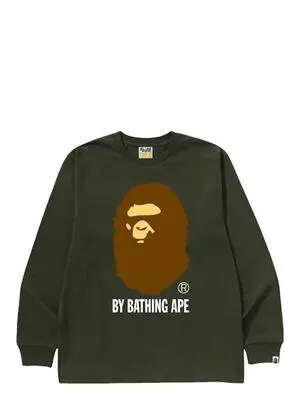 A BATHING APE By Bathing Ape (fw25) Long Sleeve Tee Shirt Drab Olive/olive Drab