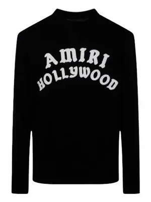Amiri Hollywood Knit Crewneck Sweatshirt - Black