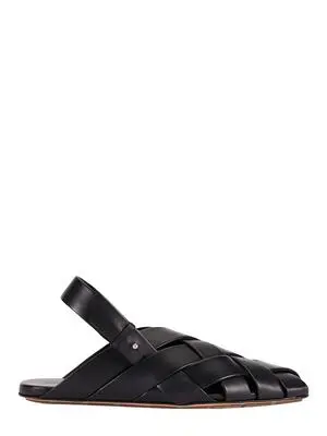 Bottega Veneta Alfie Intreccio Leather Slipper - Black