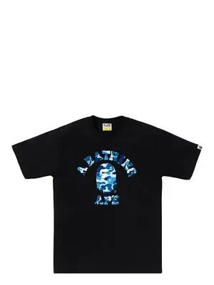 A BATHING APE Abc Camo College Tee Shirt - Black/blue