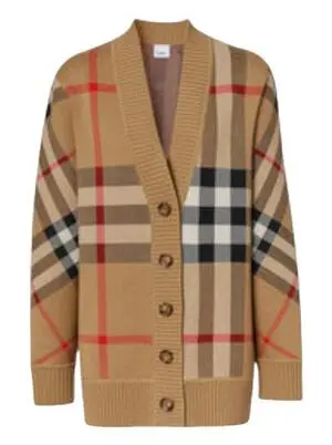 Burberry Oversized Check Cardigan - Archive Beige
