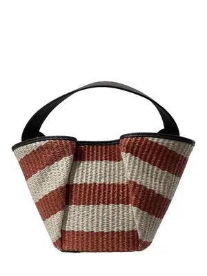 Brunello Cucinelli Woven Bucket Bag - Beige And Red