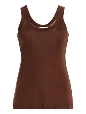 LEMAIRE Ribbed Tank Top - Brown