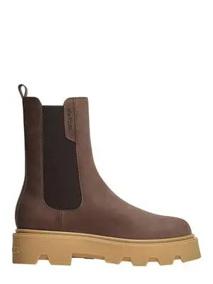 Moncler Aurea Nubuck Chelsea Boots - Brown