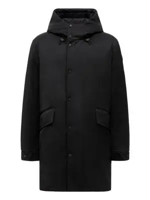 Moncler Merri Reversible Wool Hooded Long Down Jacket - Black