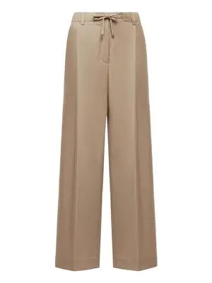 Moncler Wool Gabardine Tailored Pants - Beige