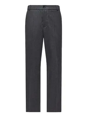 Moncler Wool Flannel Tailored Trousers Grey