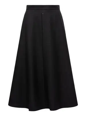 Moncler Mouliné Wool Midi Skirt Black