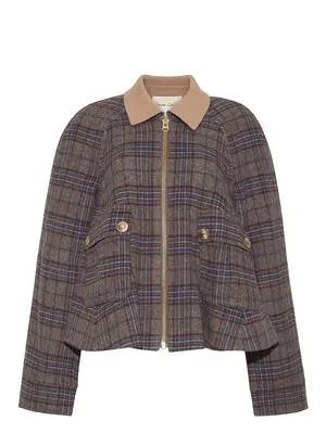 CARA CARA Plaid Wool Crop Jacket