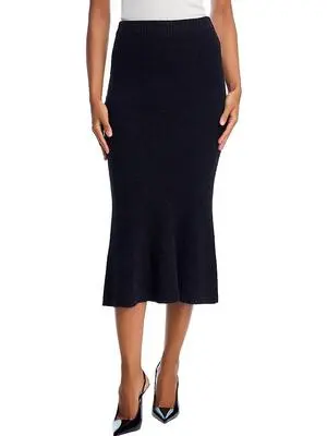 L'Agence Salem Knit Flared Skirt - Black