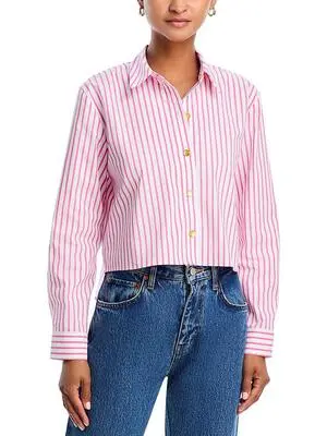 L'Agence Cosette Crop Shirt Pinktober