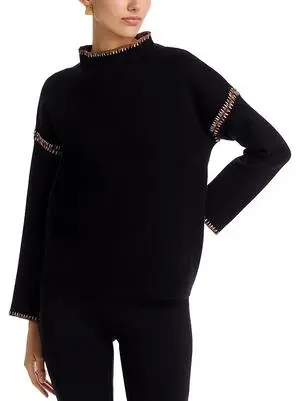 T Tahari Funnel Neck Sweater Black