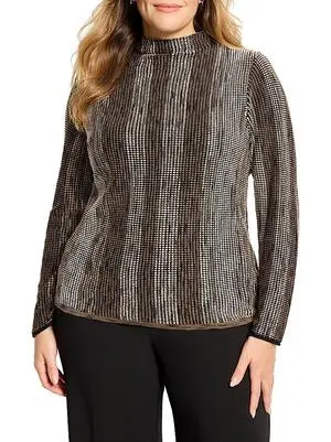 NIC+ZOE Ombre Pixel Knit Sweater - Neutral Multi