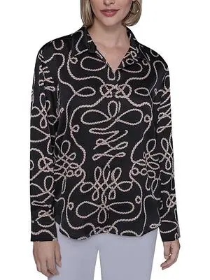 Karl Lagerfeld Paris Oversized Blouse - Black/birch