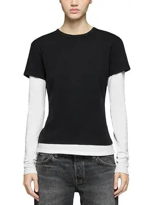 EB DENIM Rory Layered Tee - Black And White