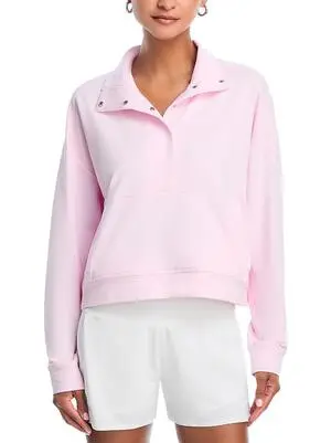 Aqua Henley Sweatshirt - Pink Sugar