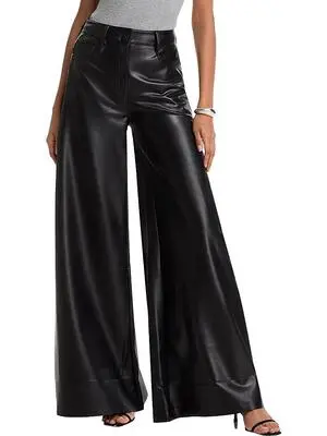 Norma Kamali Elephant Faux Leather Pants - Black