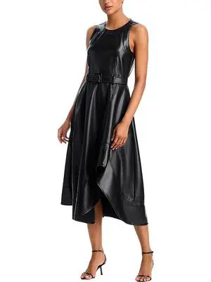 Cinq À Sept Zelda Faux Leather Dress - Black