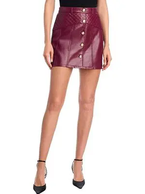Cinq À Sept Claudia Faux Leather Skirt - Mulberry