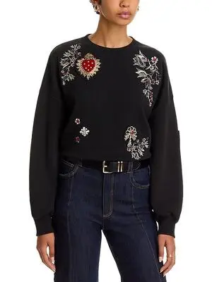 Cinq À Sept Heritage Patch Brand Sweatshirt - Black Multi