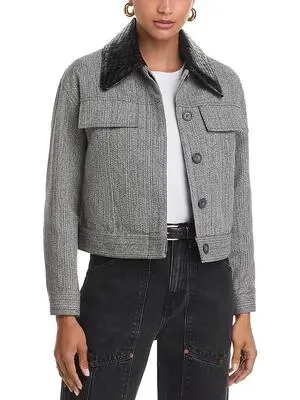 3.1 Phillip Lim Tailored Jacket With Combo Collar - Grey Multi