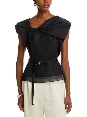 3.1 PHILLIP LIM Draped Bow Belted Top