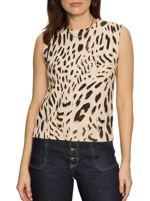Sanctuary Fuzzy Leopard Sleeveless Sweater - Mother Leo
