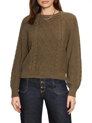 Sanctuary Nomad Cable Popover Sweater - Kalamata