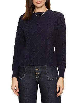 Sanctuary Nomad Cable Popover Sweater - Navy