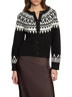 Sanctuary Fairisle Crewneck Cardigan - Ink Multi