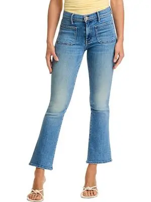 MOTHER Lil Patch Pocket High Rise Ankle Weekender Jeans - Poppin Wheelies