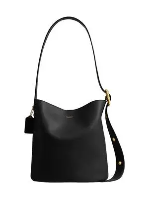 COACH® COACH® Bleecker Bucket Bag Natural Grain Leather/brass/black