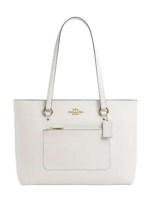 COACH® Station Tote Bag Crossgrain Leather/gold/chalk