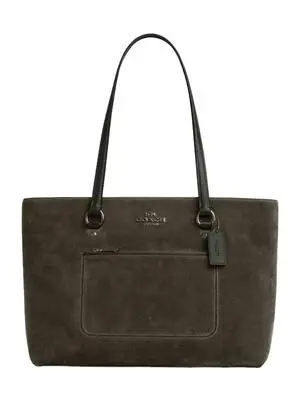 COACH® Station Tote Bag Suede/qb/army Green