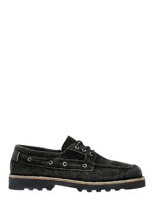 ALLSAINTS Skiff Suede Boat Shoes - Charcoal Grey