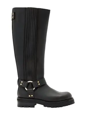 ALLSAINTS Maddie Knee High Leather Boots - Black