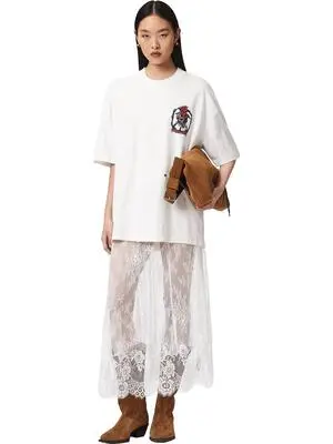 ALLSAINTS Arran Lace Ankle Length Skirt - White