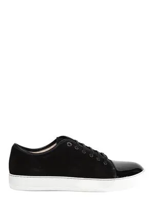 LANVIN Dbb1 Suede And Patent Leather Sneakers - Black