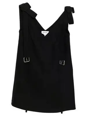 Monse Shoulder Tie Mini Dress - Black