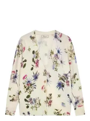 Blumarine Floral-beaded Cardigan - Neutrals