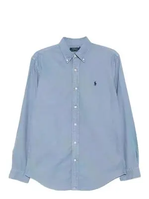 Polo Ralph Lauren Embroidered-logo Cotton Shirt - Blue
