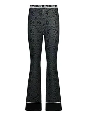 Liu Jo Graphic-pattern Trousers - Black