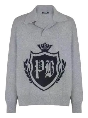 Balmain Emblem Sweater - Grey